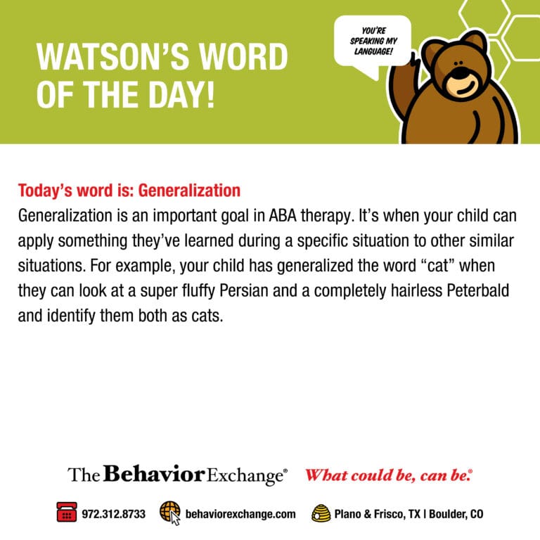 Generalization In ABA Therapy - The Behavior Exchange
