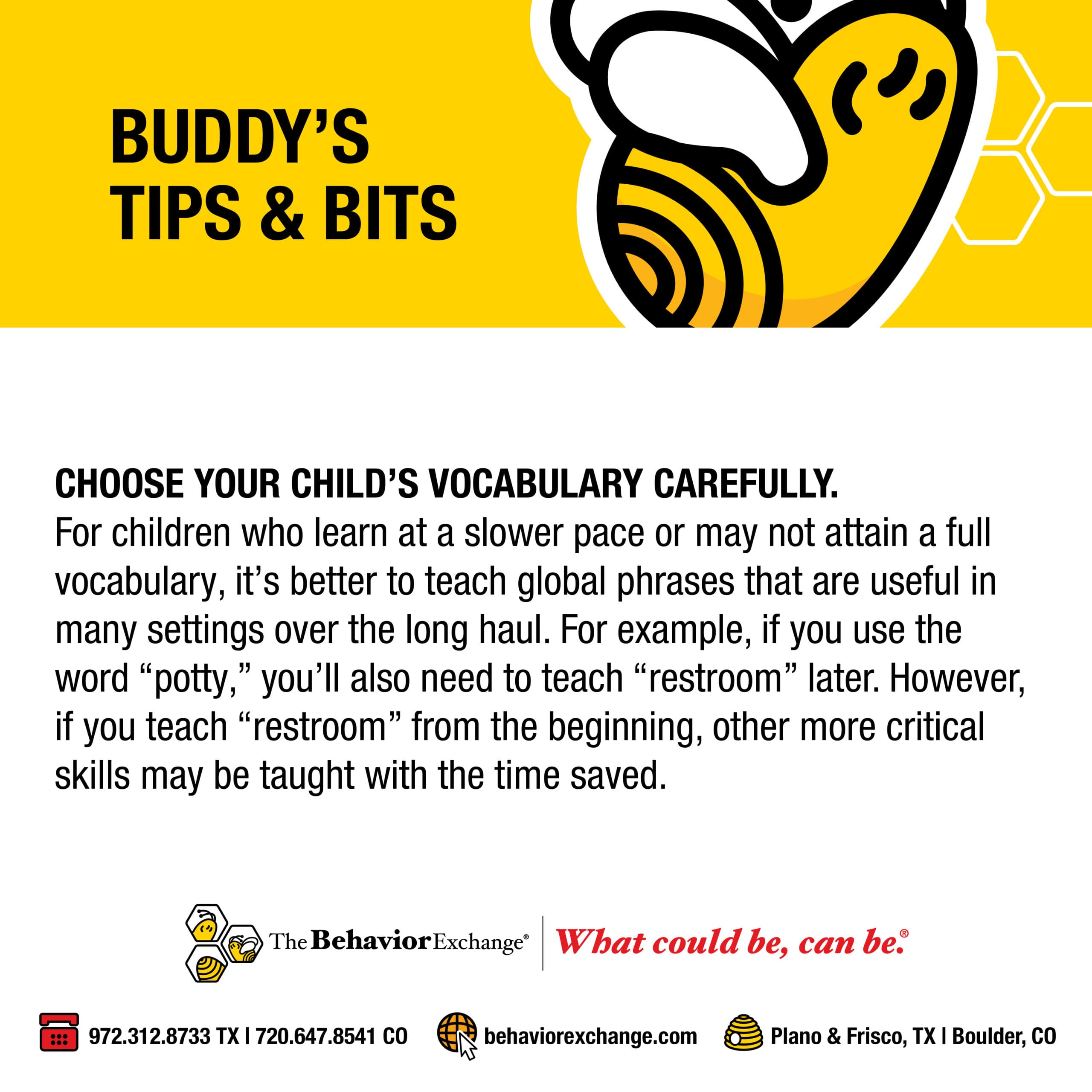 Choose Your Child's Vocabulary Carefully - The Behavior Exchange