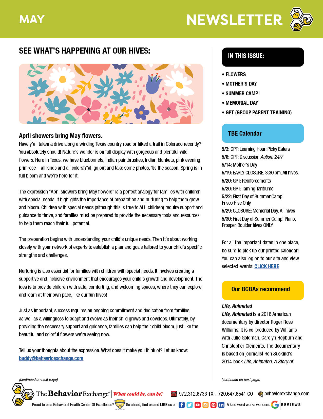 Newsletter 2023 - The Behavior Exchange